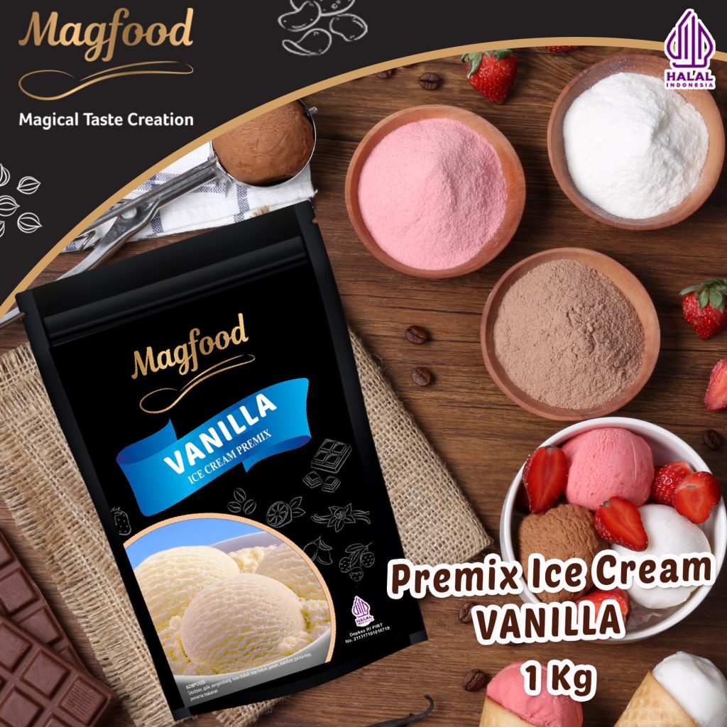 MAGFOOD PREMIX ICE CREAM VANILLA 960 GRAM - Magfood