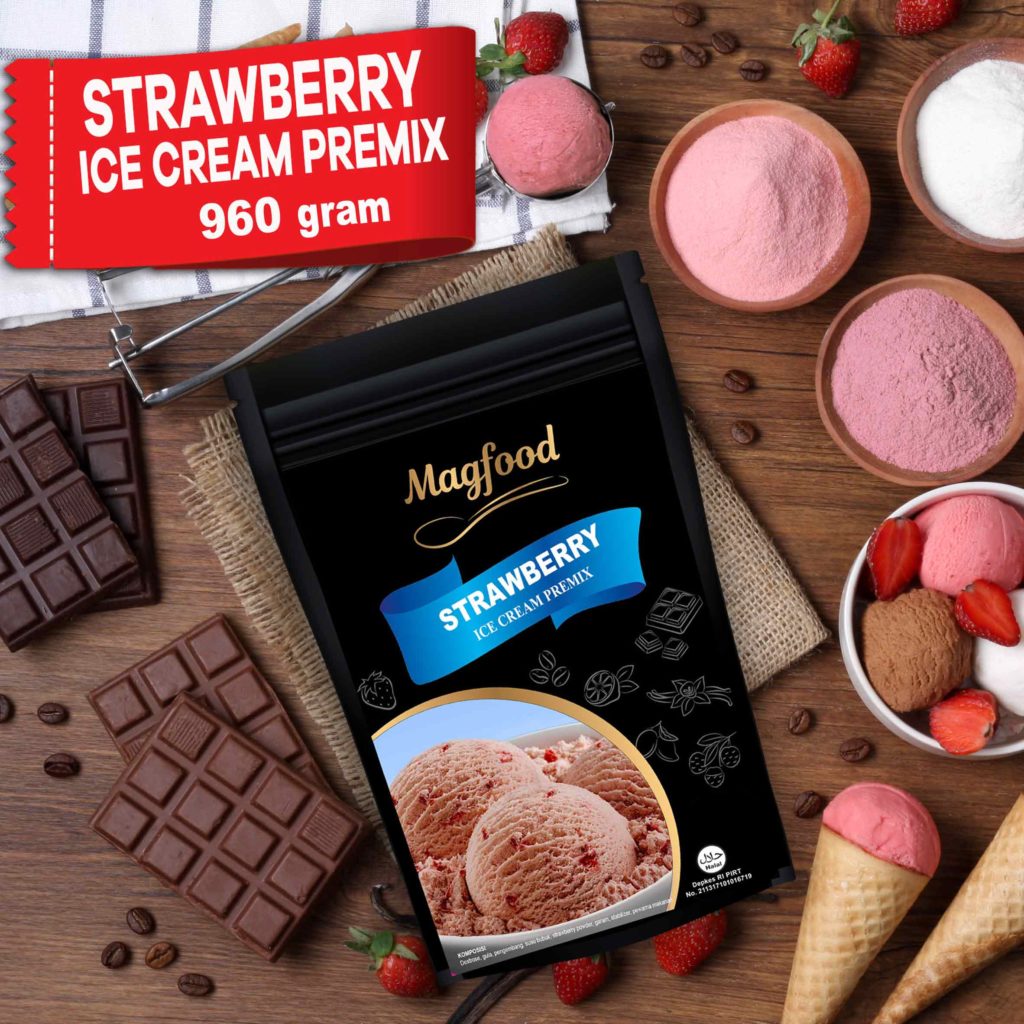 MAGFOOD PREMIX ICE CREAM STRAWBERRY 960 GRAM | Magfood
